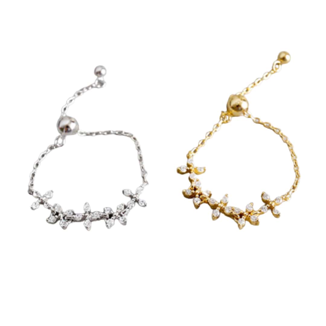 Sterling Silver Modern Adjustable Flower Bolo Ring, Fits any finger ...